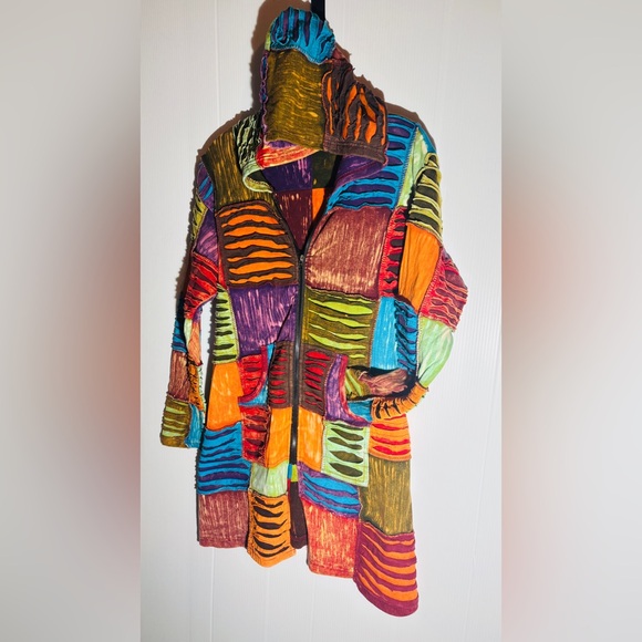 Jackets & Coats | Handmade Multicolor Patchwork Womens Jacket | Poshmark